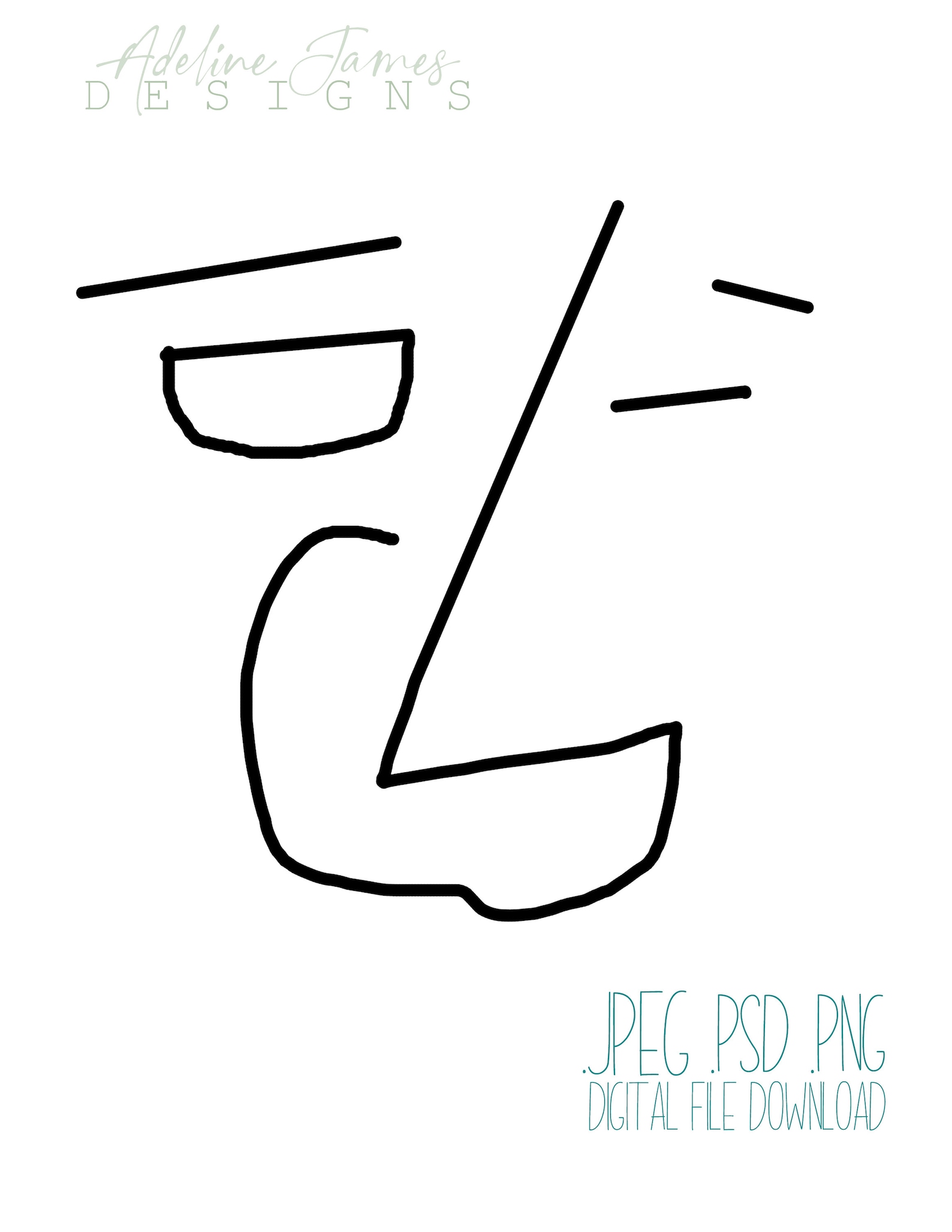 Scribble Faces Digital Artwork Five Bundle - Etsy