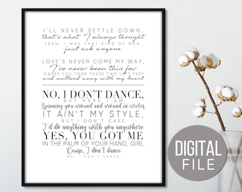 Song lyrics print | Etsy