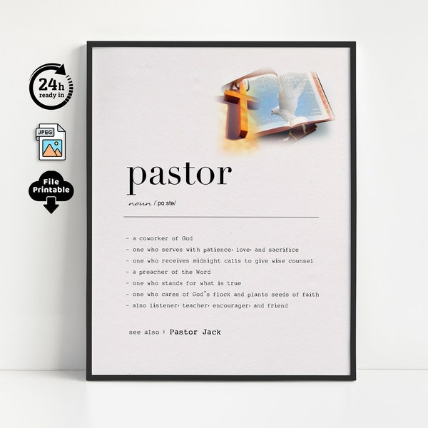Pastor Definition Poster Etsy