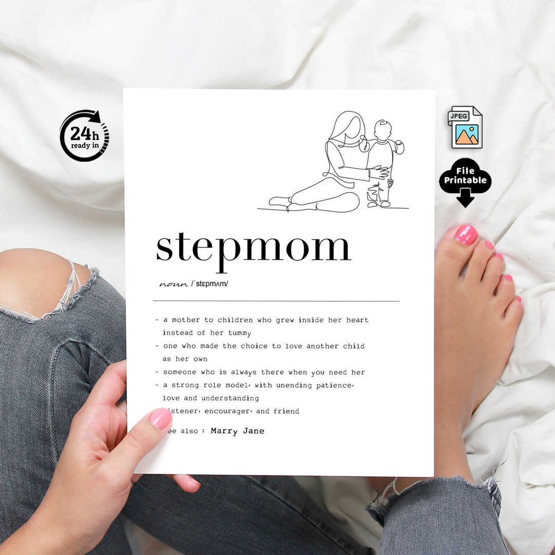Stepmom Definition Print Stepmom Birthday Card Personalized Etsy