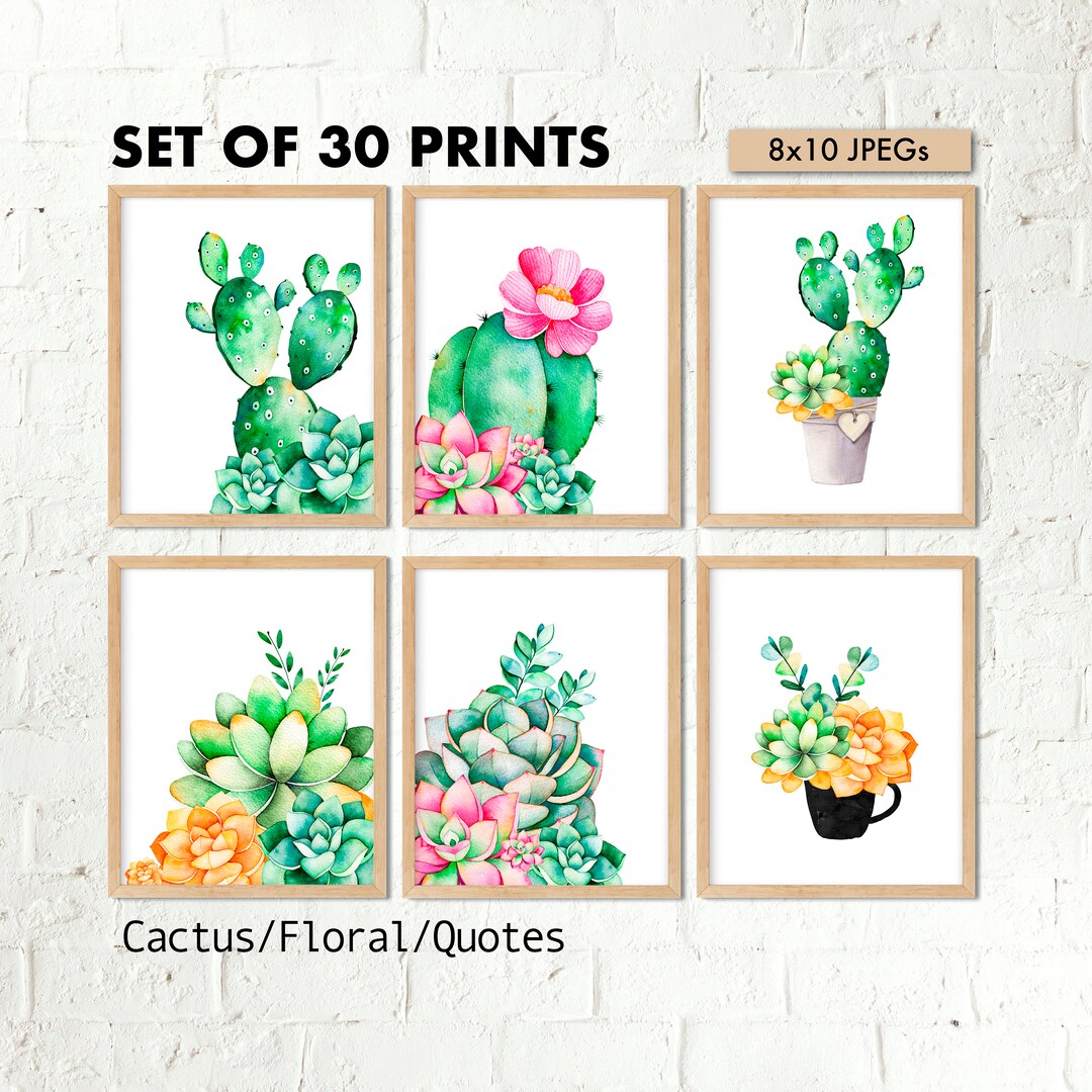 Cactus Print/ Cactus Decor Set of 30 Prints Nursery Wall Art - Etsy