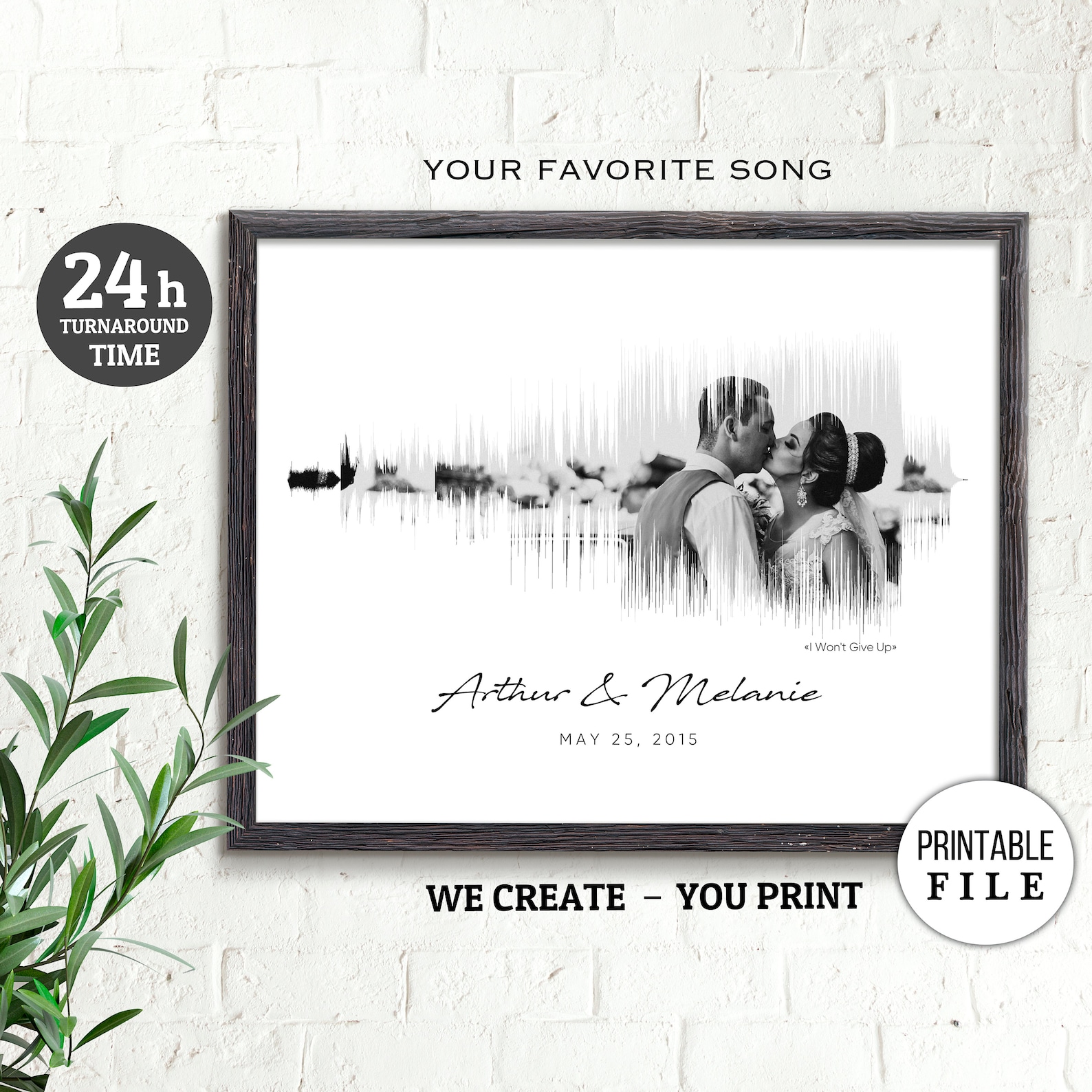 Custom Sound Wave With Wedding Photo, Custom Wedding Song, Soundwave ...