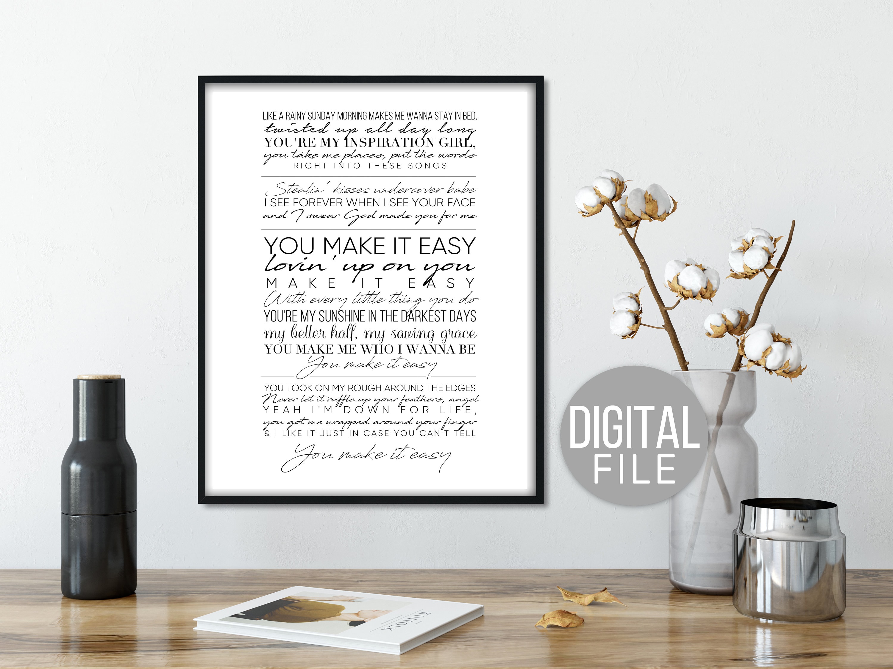 Custom Lyrics, Custom Poem, Wedding Vows, 1st Anniversary Gift for ...