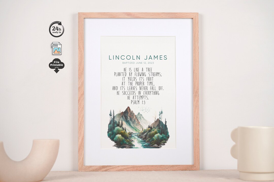 Christian Dedication or Christening Boy Gift Watercolor - Etsy