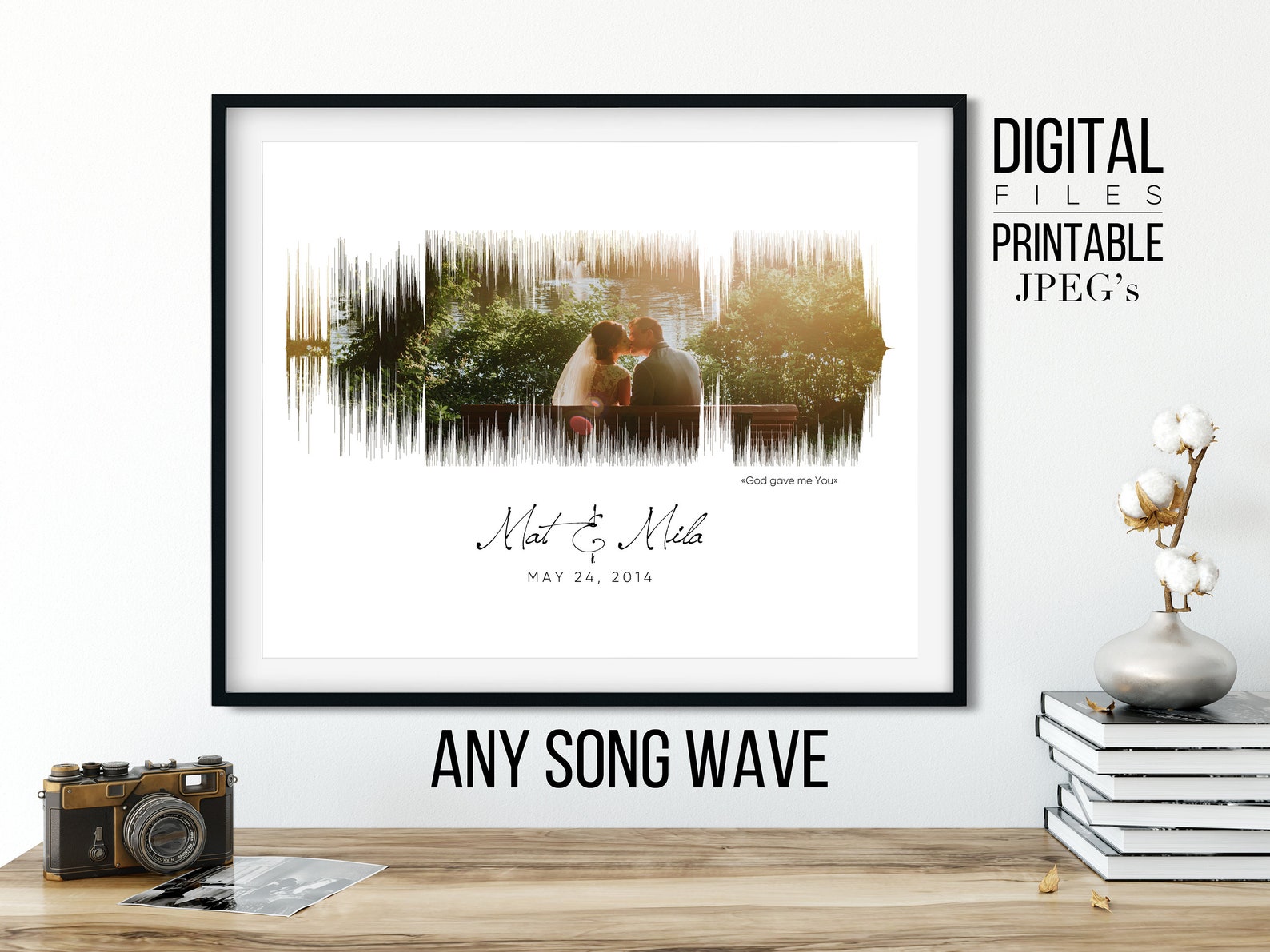 Custom Sound Wave With Wedding Photo, Custom Wedding Song, Soundwave ...