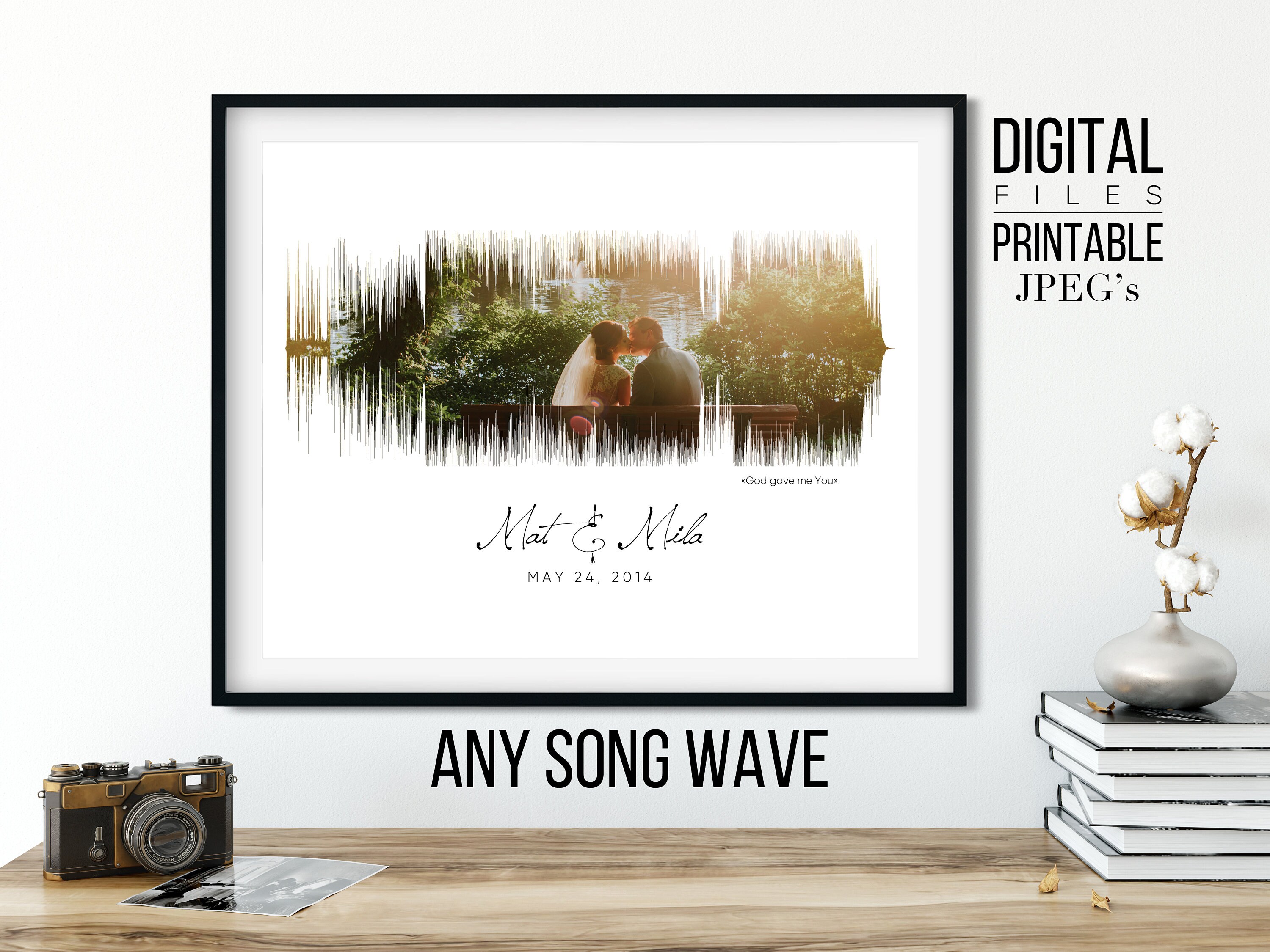 Custom Sound Wave With Wedding Photo, Custom Wedding Song, Soundwave ...