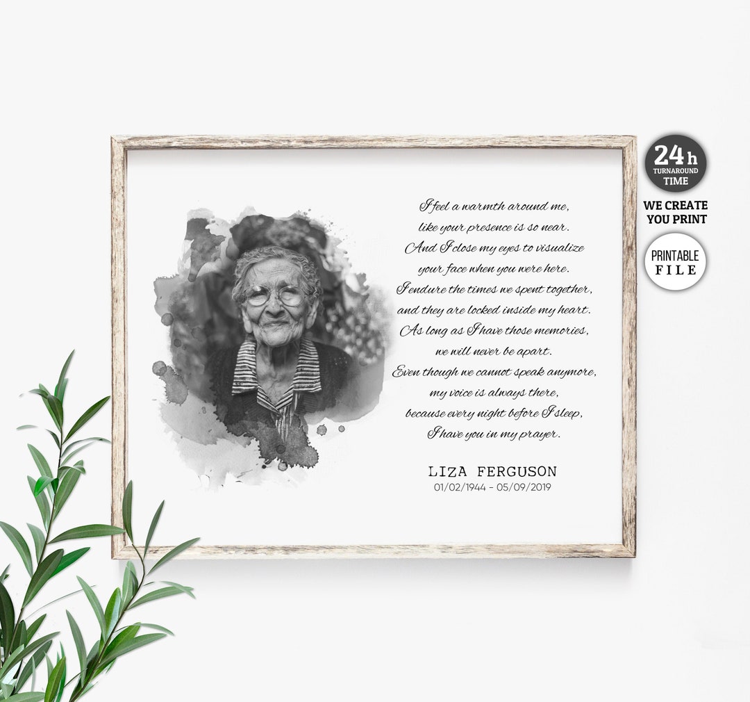 In Loving Memory Gift Custom Memorial Portrait Loss of - Etsy