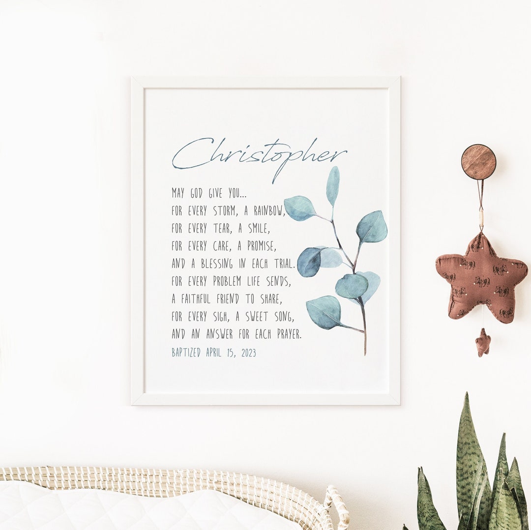 Personalized Catholic Irish Blessing Prayer Gift, Christening or ...