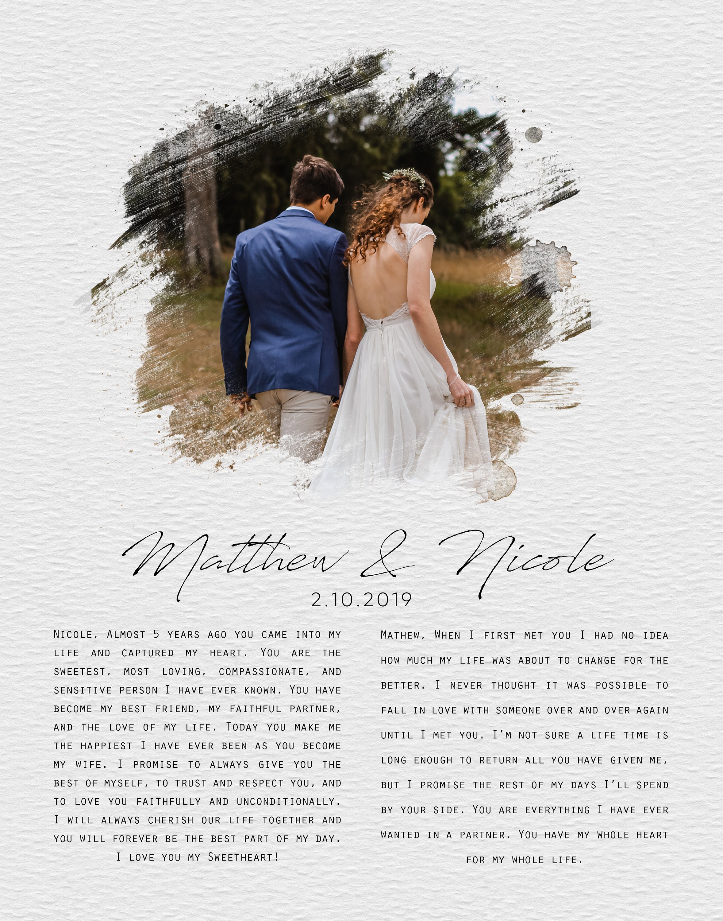 Wedding Vows Custom Wedding Vows and Photo Printable Vows - Etsy