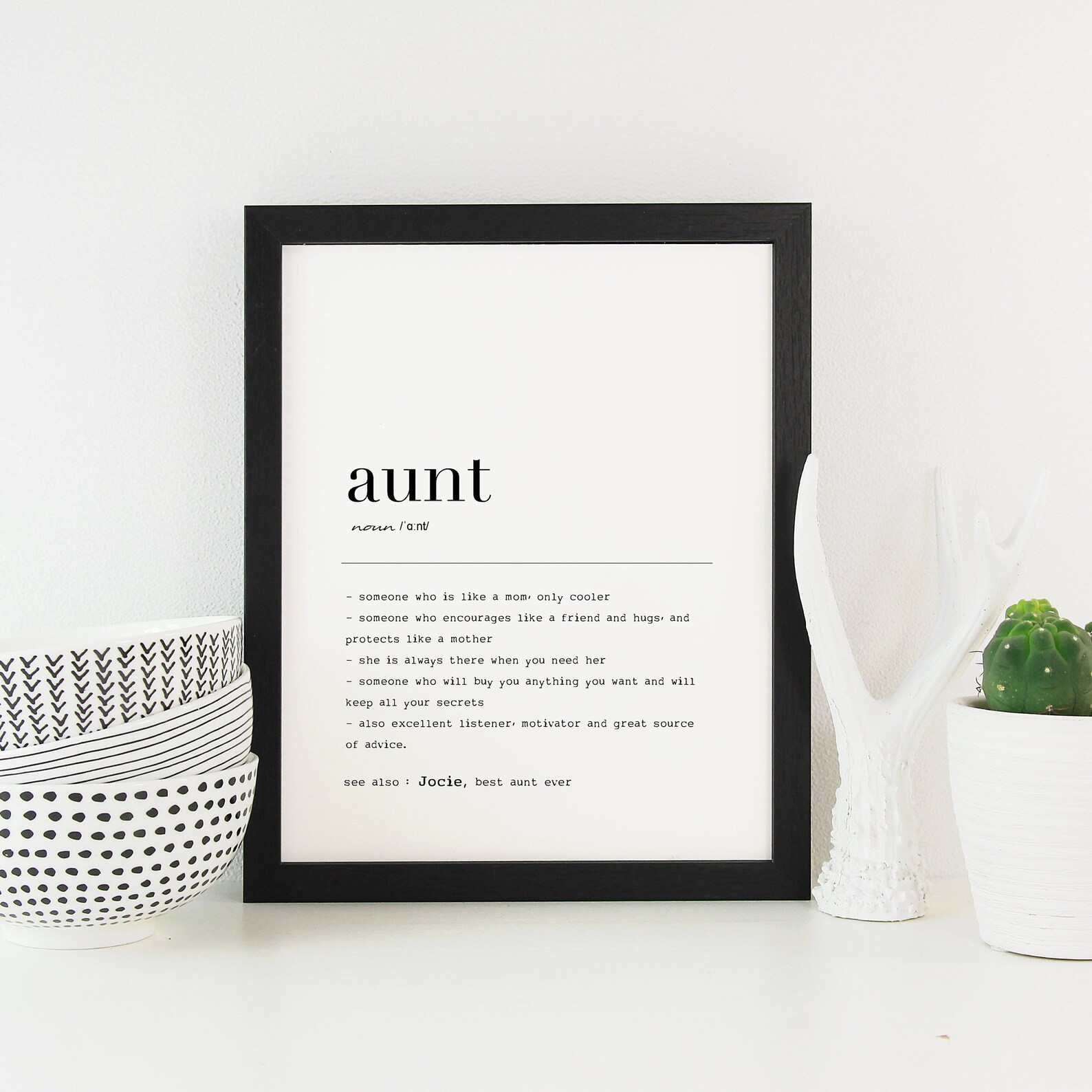 Personalized Definition of Aunt, Definition Gift, Aunt Gift From Niece ...
