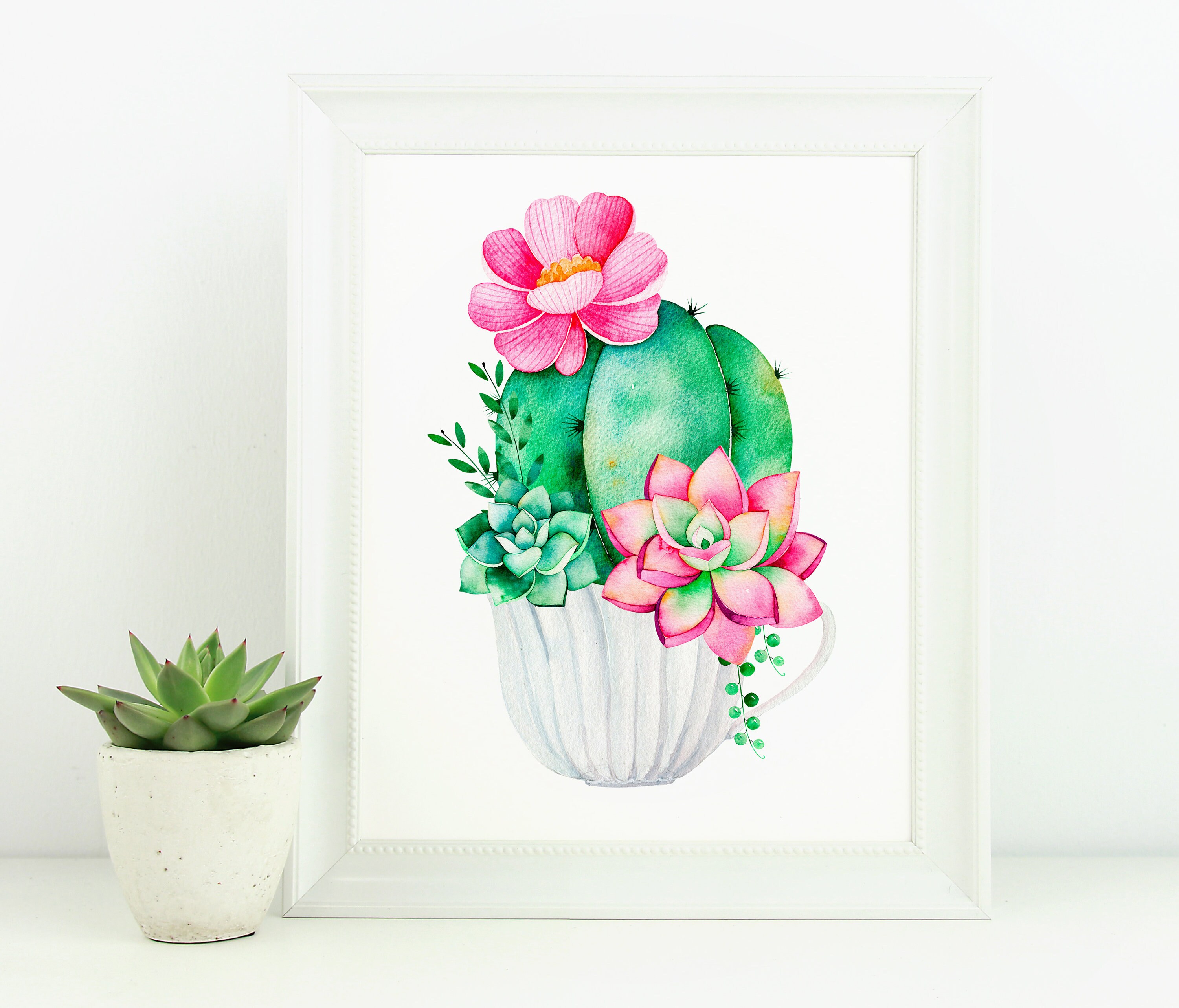 Cactus Print Set of 3 Prints Cactus Decor/ Nursery Wall Art/ | Etsy