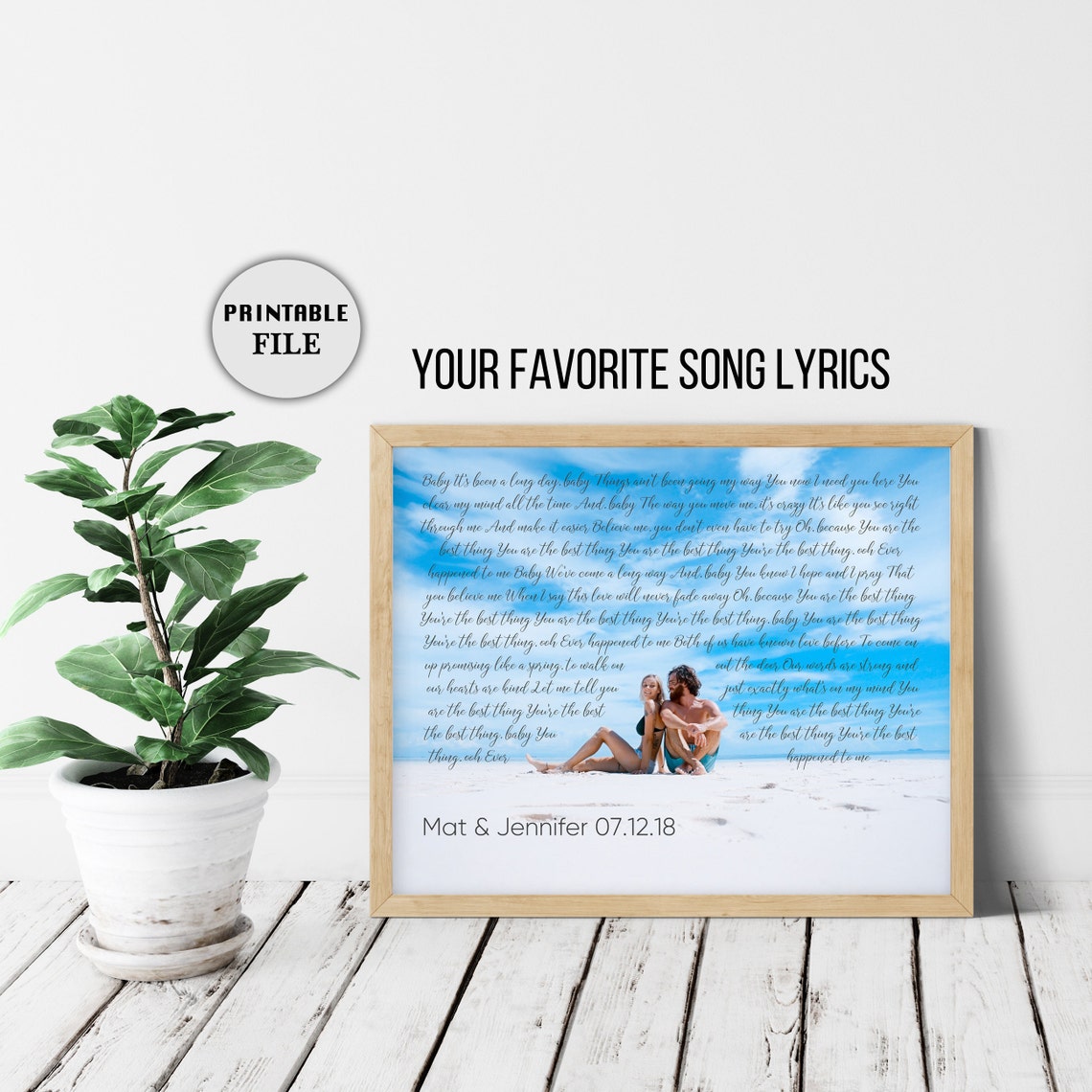 Custom Song Lyrics Custom Lyric Art First Dance Lyrics 7th | Etsy