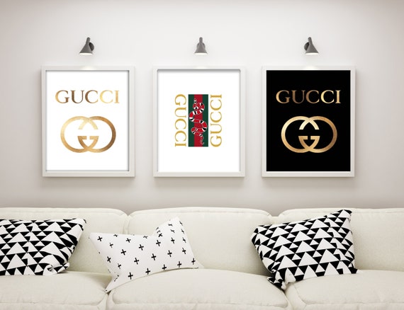Gucci Logo Print Gucci Inspired Art Gucci Wall Art Gucci | Etsy