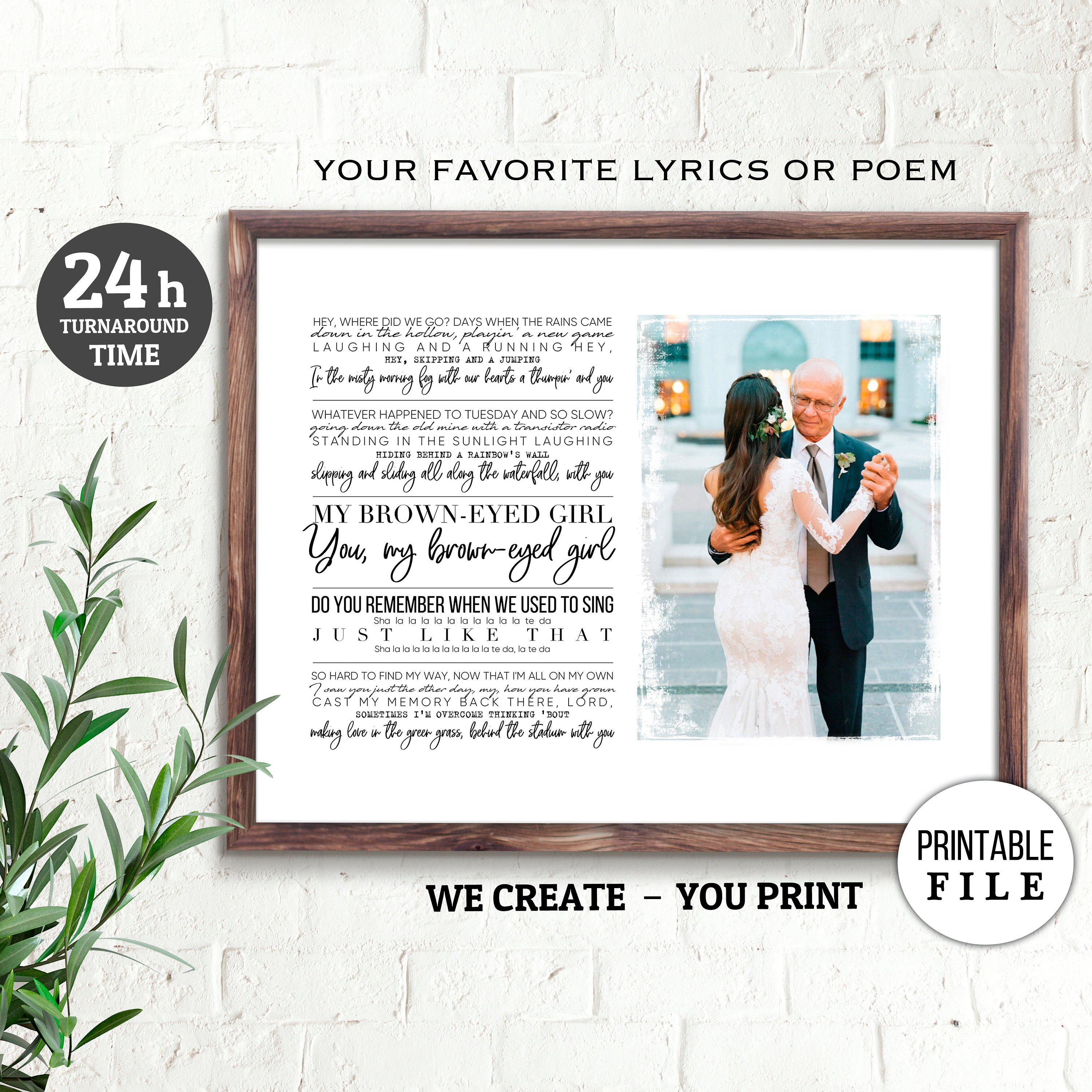 Father of the Bride Gift Wedding Gift for Dad Custom Lyrics - Etsy