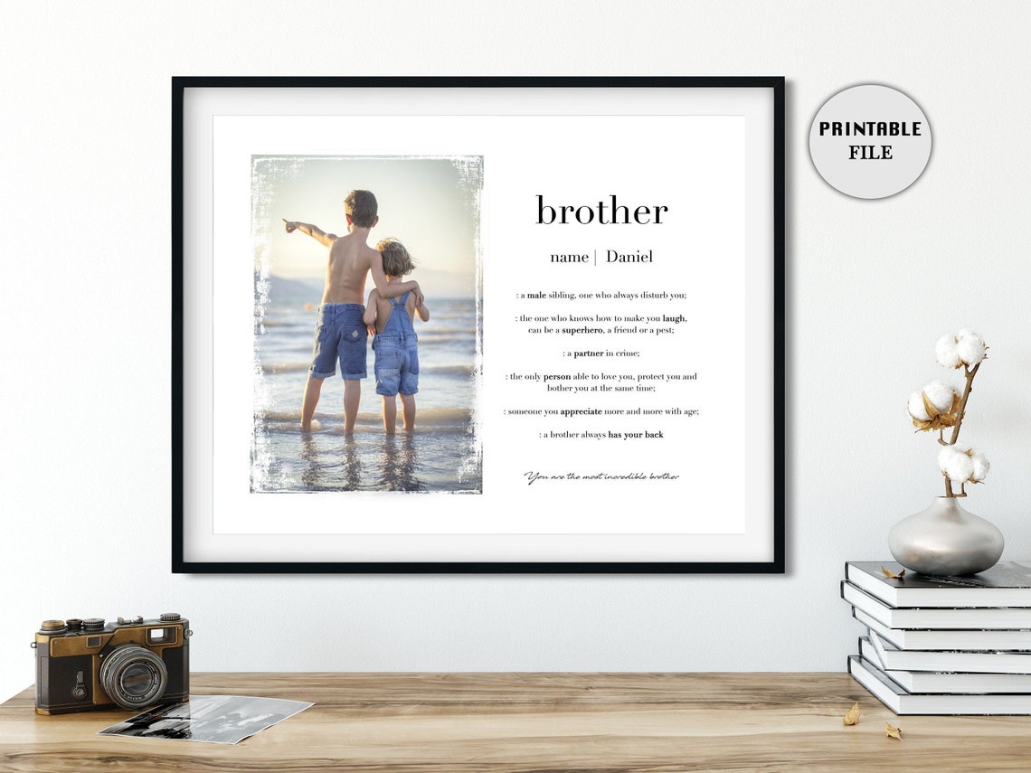 Brother Definition Printable, Brother Wedding Gift, Personalized ...