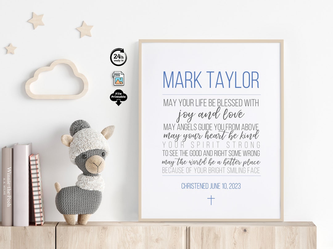 Christening Gift, Boy Christening Gift, Personalized Baptism Gift With ...