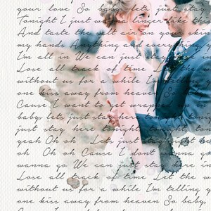 Custom Lyric Art Vows Personalized Gift 1 Year Anniversary Gift For