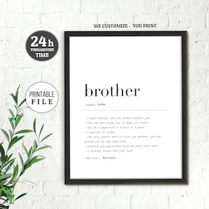 Brother Definition Print, Personalized Brother Definition Poster ...