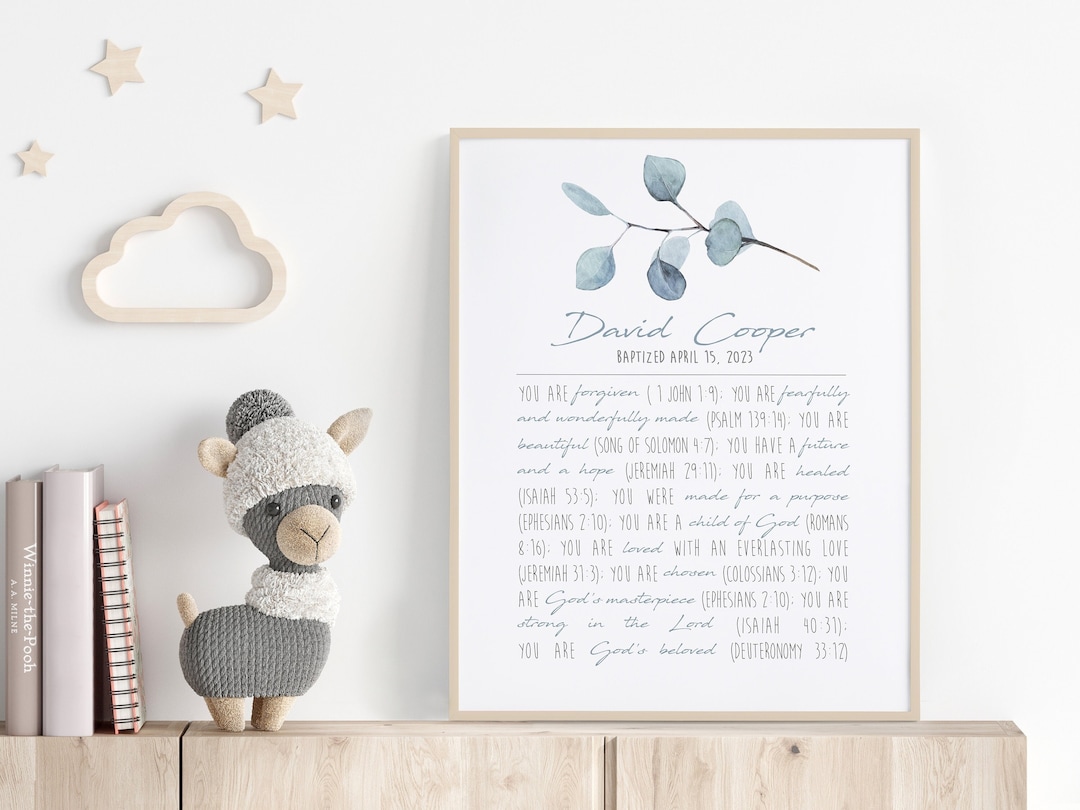 Unique Dedication or Christening Boy Gift, Godson Baptism Gift ...