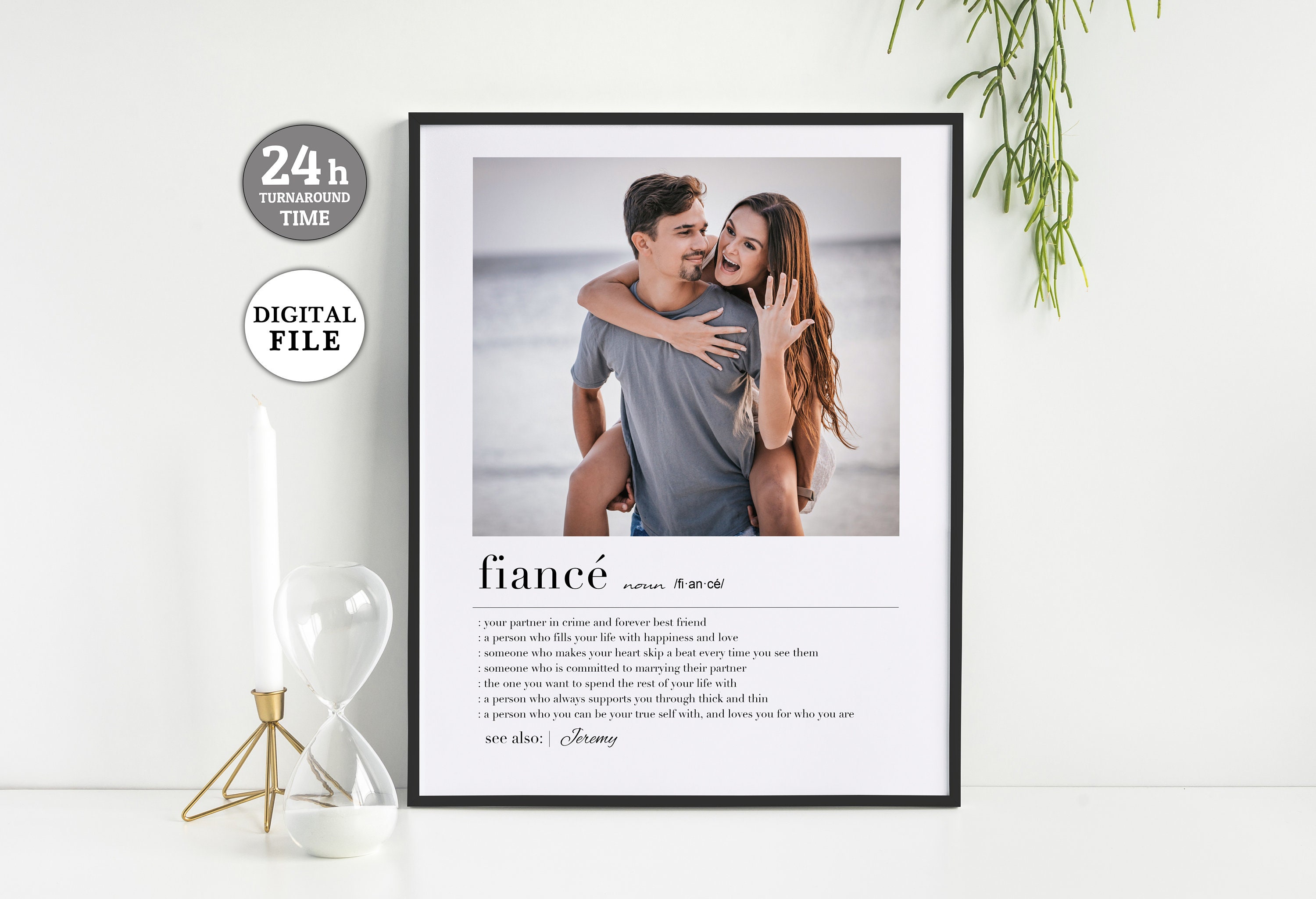 Custom Fiancé Gift for Him, Cherish Your Love Story With a Personalized ...
