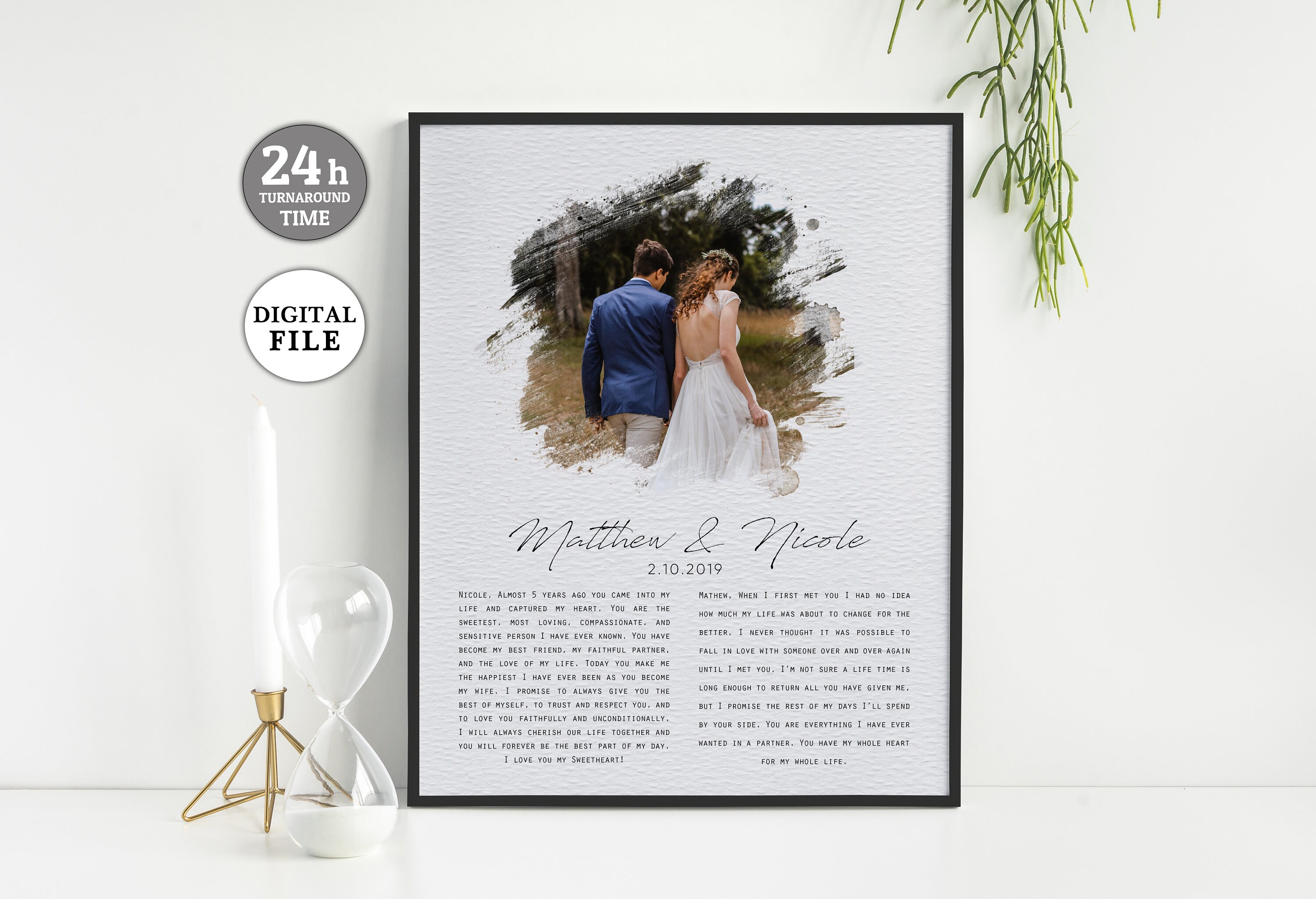 Wedding Vows Custom Wedding Vows and Photo Printable Vows | Etsy