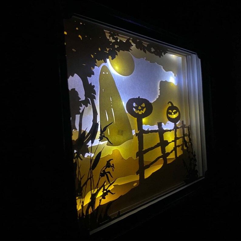 Ghost Shadow Box, Light Box, 3D Laser Cut - Etsy