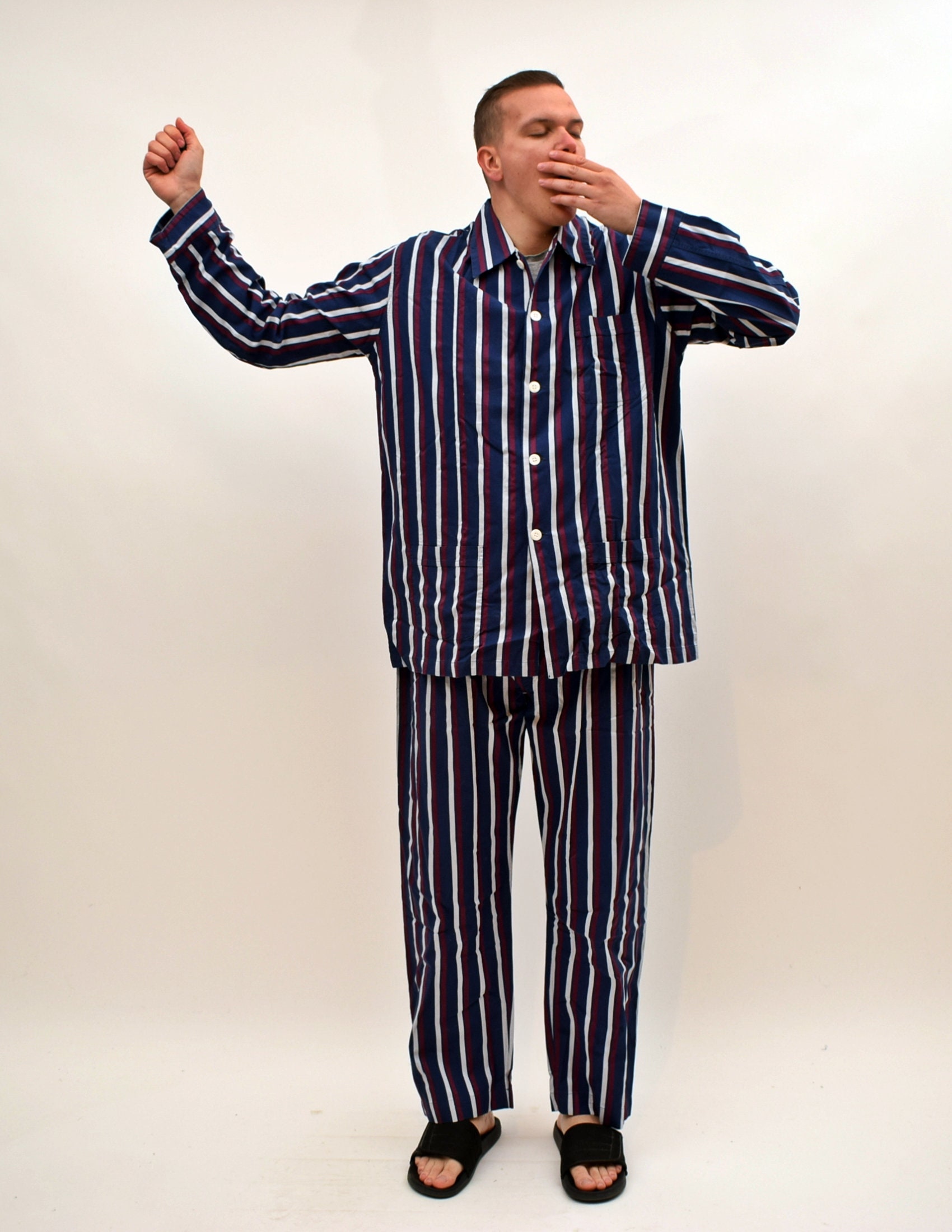 Derek Rose Striped Pajama Set / Mens Size UK 44 EU 54 XL / Man Pajamas ...