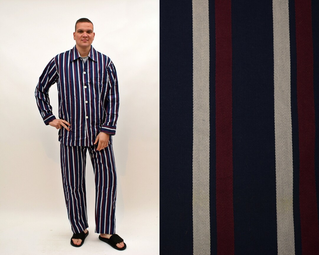 Derek Rose Striped Pajama Set / Mens Size UK 44 EU 54 XL / Man Pajamas ...