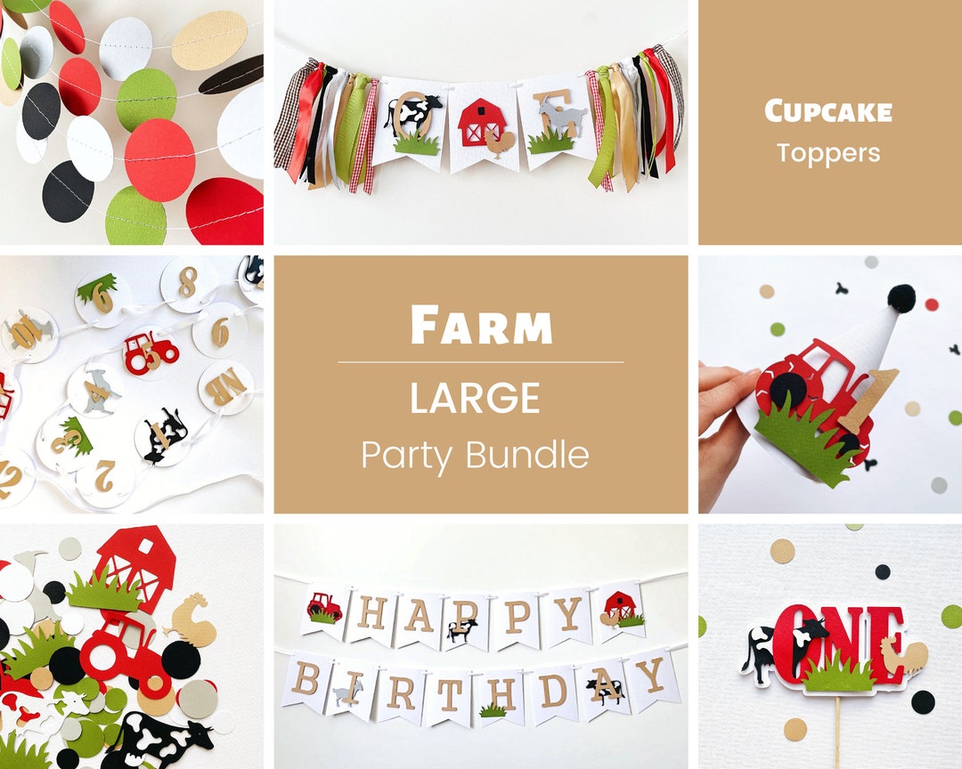 Farm First Birthday Bundle, Barnyard 1st Birthday Decorations, Farm 1 ...