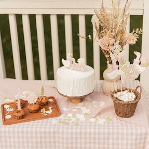 One Silly Goose Centerpieces, Pink Goose 1st Birthday Decorations, 4pcs ...