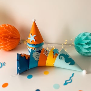 Under the Sea Party Hats, Ocean Theme Birthday, Ocean Animals ...