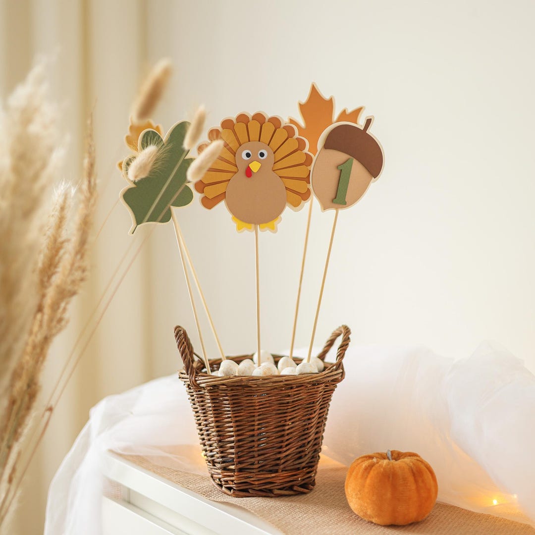 Little Turkey Centerpieces: Thanksgiving First Birthday & Fall Baby ...