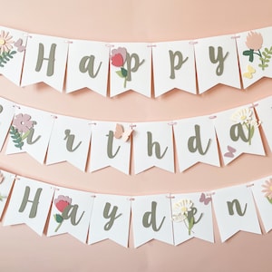 Wildflower Birthday Banner, Wild and Onederful Birthday, Flowers Party ...