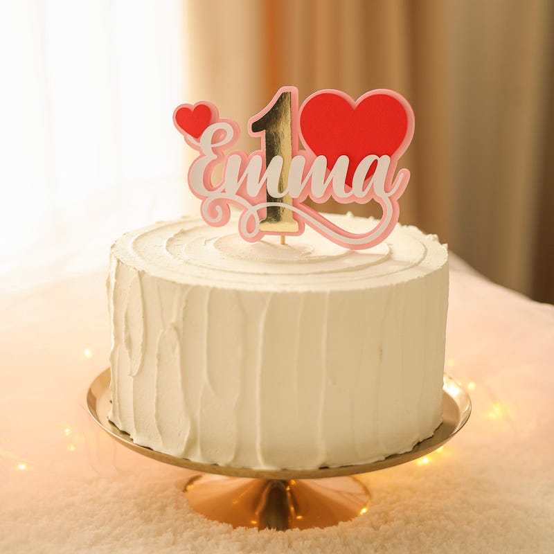 Heart Cake Topper - Etsy