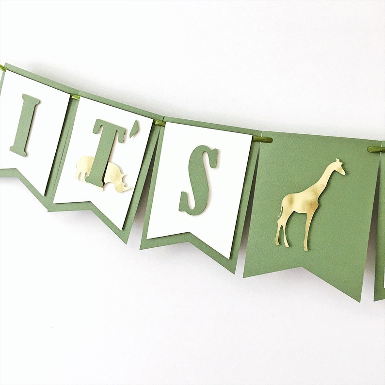 Safari Baby Shower Banner Animals Gender Neutral Giraffe Baby - Etsy