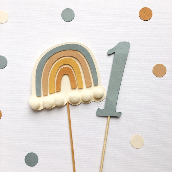 Boho Rainbow Cake Topper Svg - Etsy