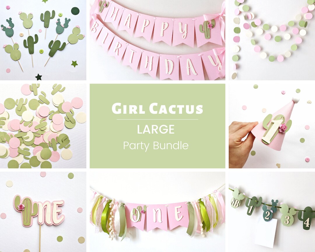 One Prickly Pair Birthday Bundle, Cactus Girl First Birthday, First ...