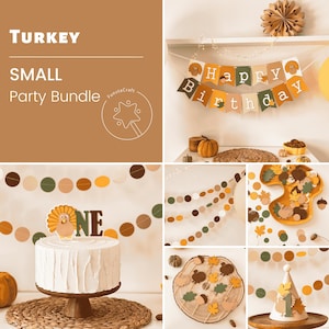 Thanksgiving 1st Birthday Bundle, Turkey Party Decor, Our Little Turkey ...