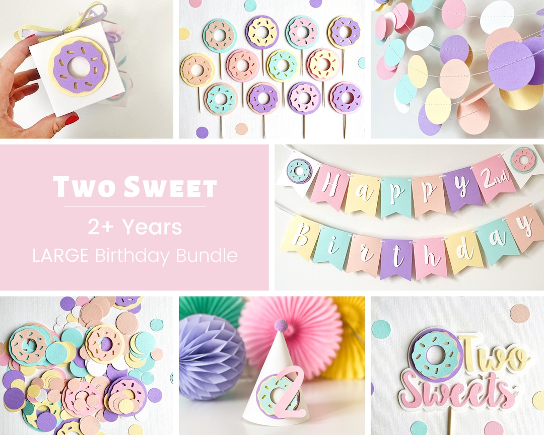Two Sweet Birthday Decorations, 2nd Birthday Girl, Sweet One Birthday ...