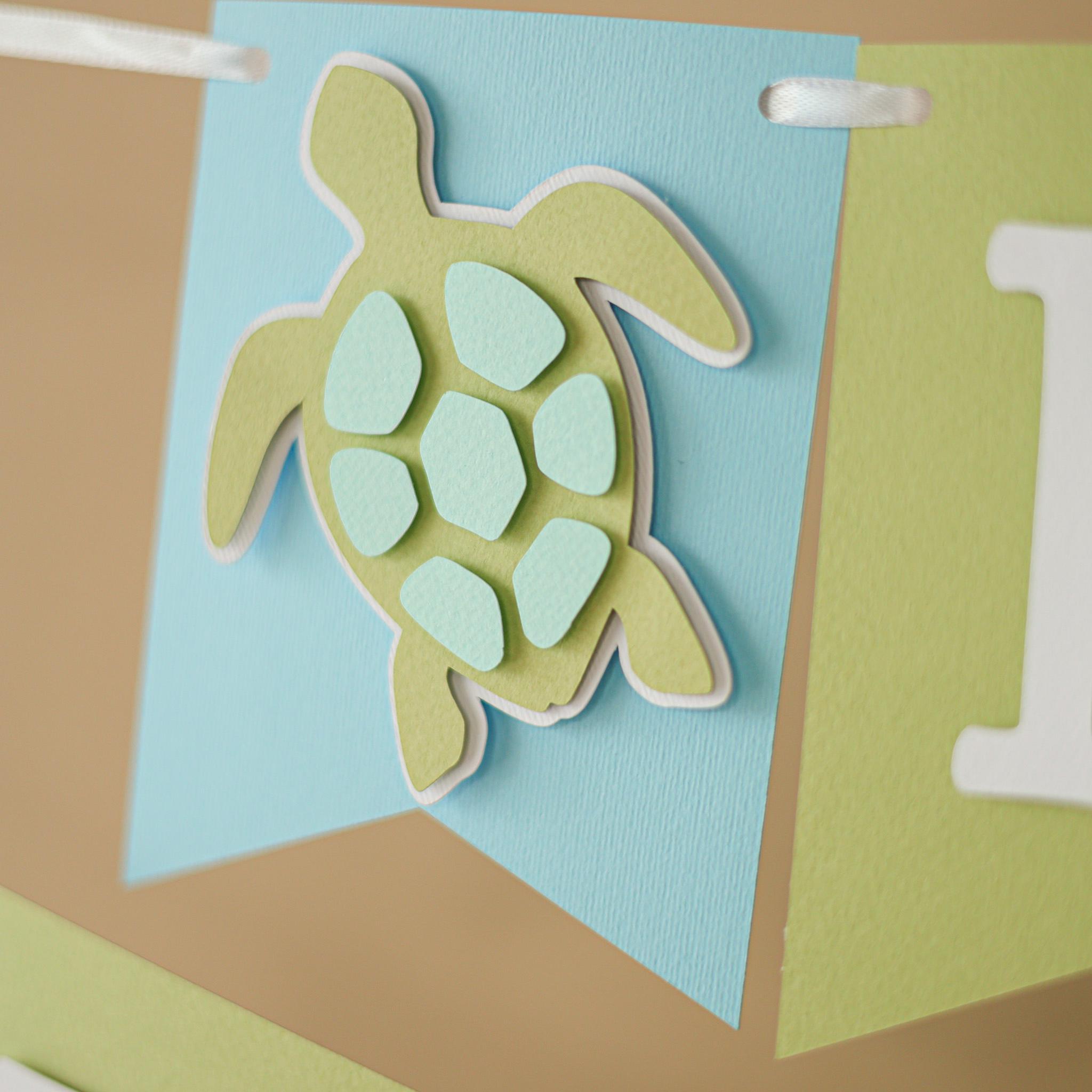 Sea Turtle Birthday Banner - Under the Sea, Turtley Two Party Decor - Etsy