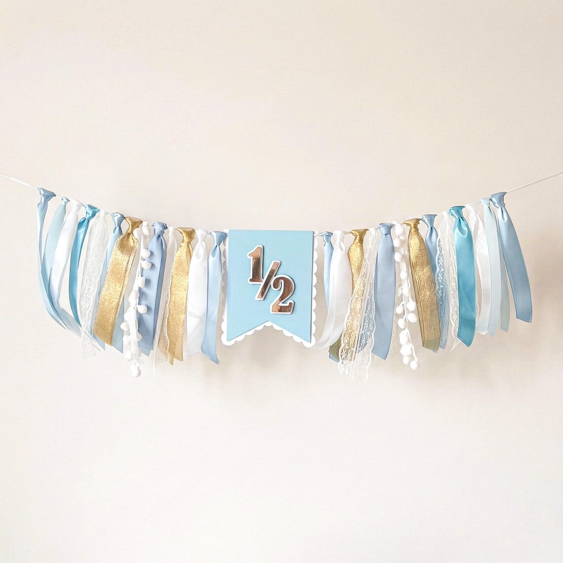 Half Birthday Boy Banner - 6 Month Highchair Blue Decorations - Etsy