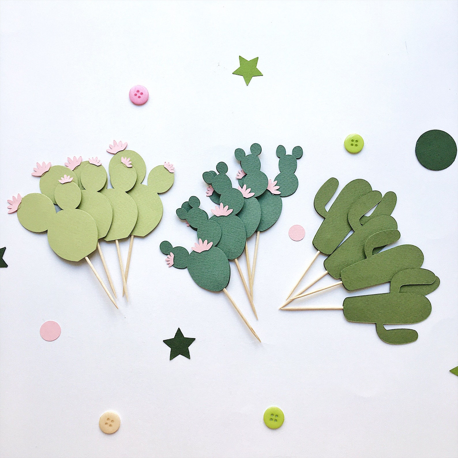 Cactus Cupcake Toppers Cactus Birthday Decorations Fiesta Baby - Etsy