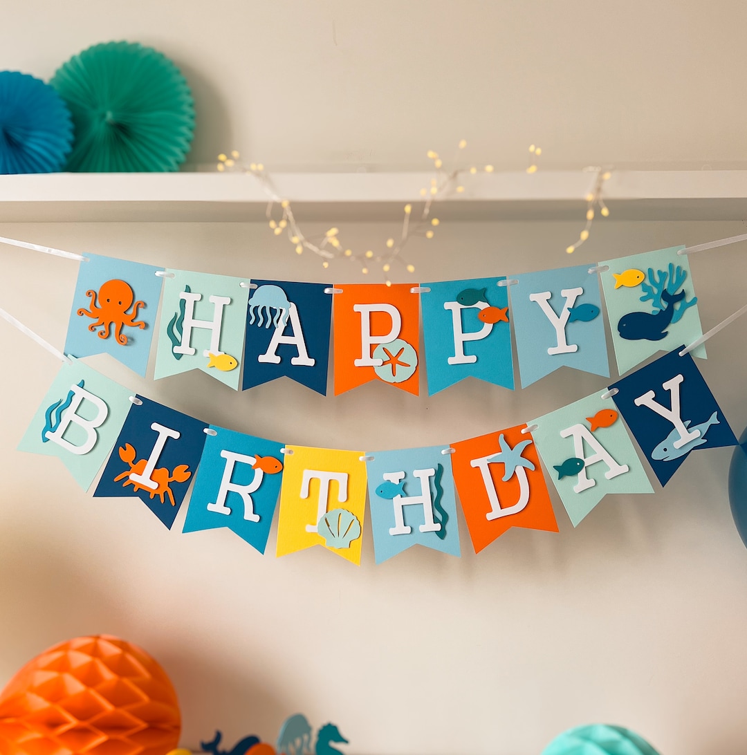Under the Sea Banner With Custom Name, Ocean Theme Birthday, Sea ...