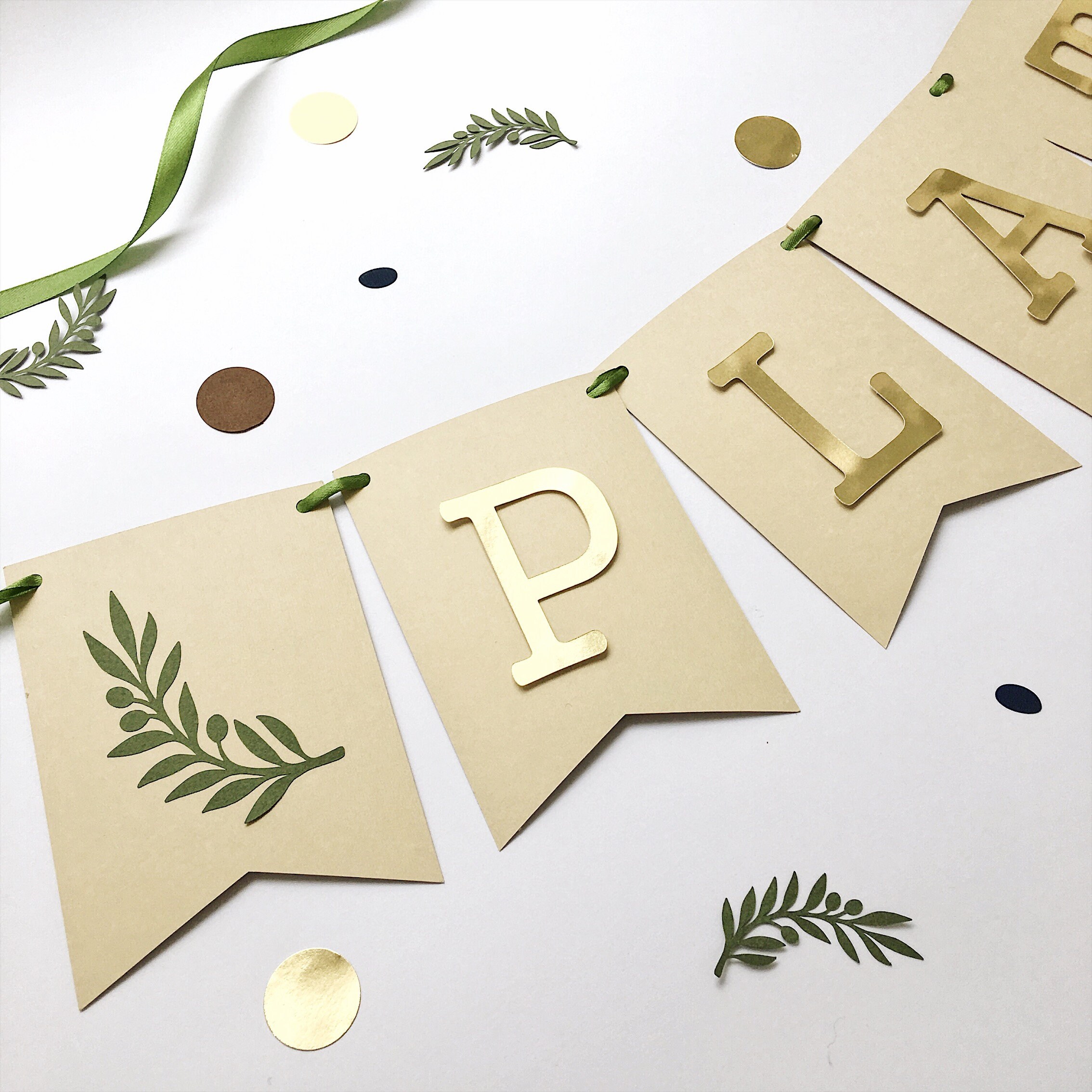 Greenery Banner Green Gold 1st Birthday Decorations Greenery - Etsy Canada