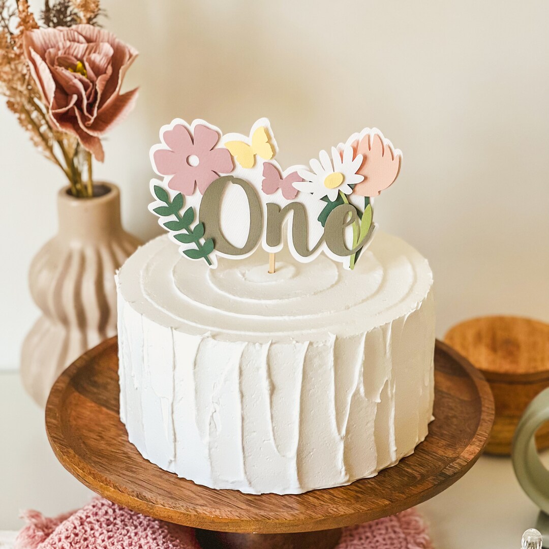 Wildflower Birthday Cake Topper, Wild Flowers 1st Birthday Decorations ...