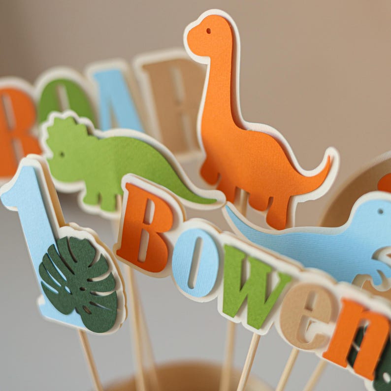 Dinosaur Table Centerpieces - Boy 1st Birthday Decorations - Oneasaurus ...