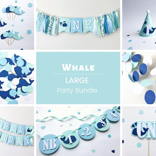 Editable Whale Birthday Printable Set. Whale Birthday Party - Etsy