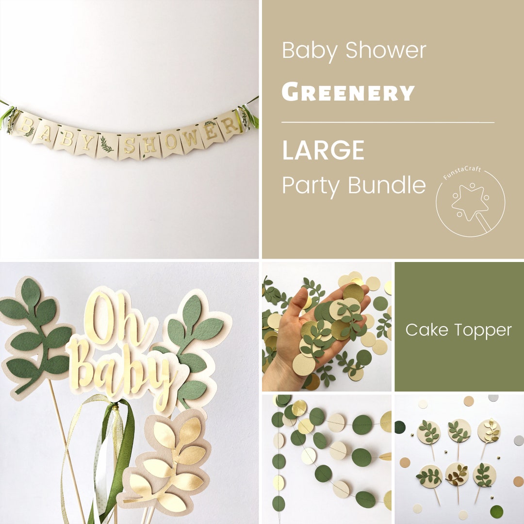 Greenery Baby Shower Decorations, Olive Sage Green Baby Shower, Gender ...