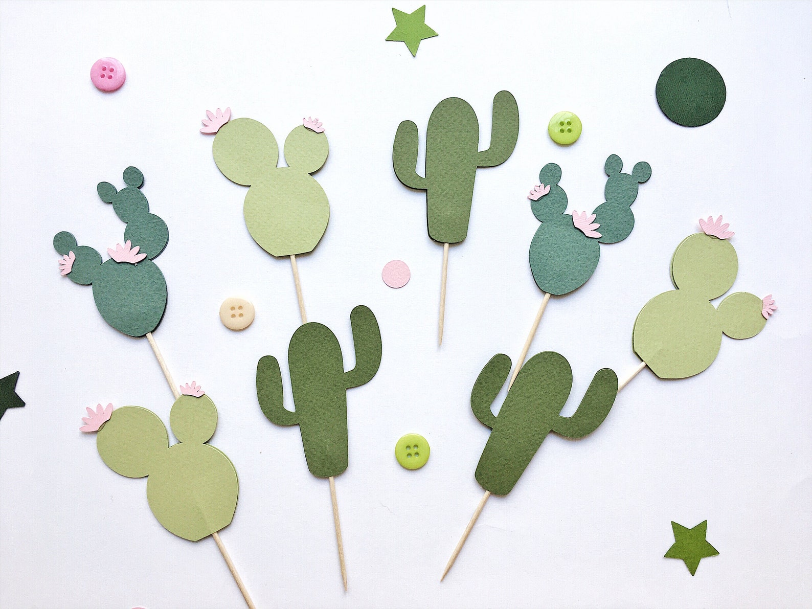 Cactus Cupcake Toppers Cactus Birthday Decorations Fiesta Baby - Etsy