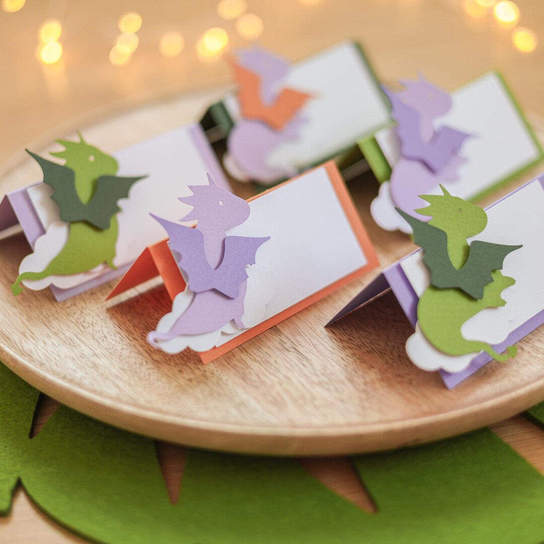 Dragon Place Cards, Food Tent, Fantasy Birthday Decorations, Mythical ...